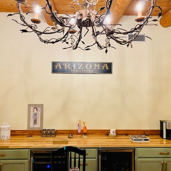 Distressed Arizona Territory Sign, Rustic Wooden Wall Decor - Etsy