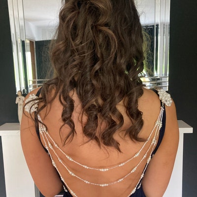 Bridal Back Necklace Back Drape Chain for Open Low Back Dress - Etsy