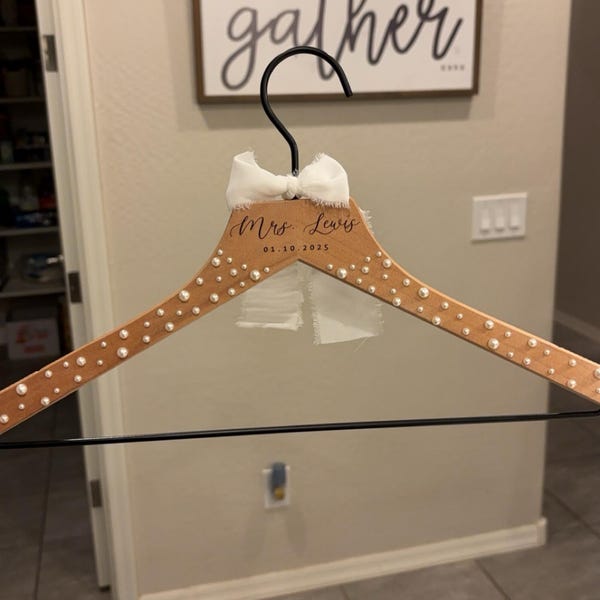 Wedding Title Hanger, Wedding Hangers, Bridesmaid Hanger, Personalized ...