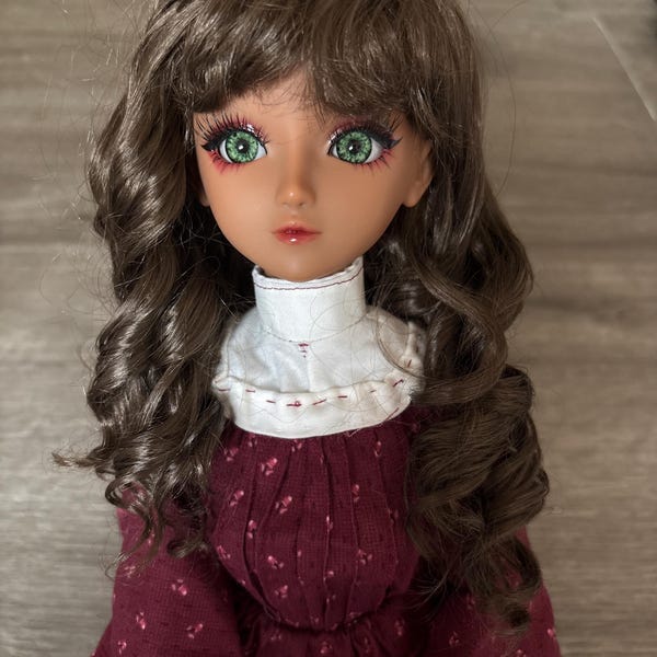Mohair Yarn Doll Wig With Bangs 5 Colors for Tiny Dolls 3.5-7" Size for ...
