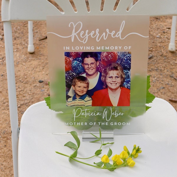 Reserved Memorial Sign Wedding Decor, Custom Memorial Plaque Sympathy ...