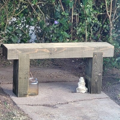 2 Seater Wooden Rustic Garden Bench Sleeper Seat Outdoor Patio - Etsy UK