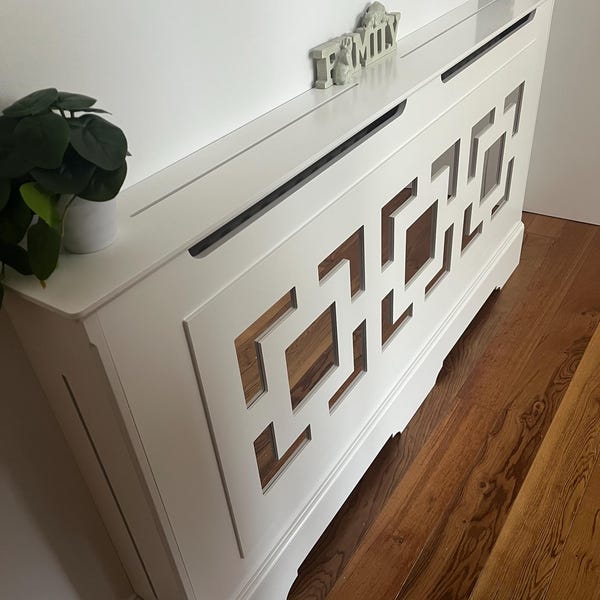Bespoke Extra Large Oak Veneer Radiator Cover With Vertical Slats - Etsy UK