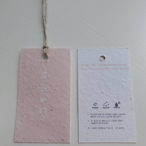 Customizable Plantable Hang Tags, Personalized Seeded Paper Gift Tags ...