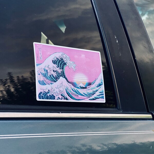 Vaporwave Backpack Kanagawa Great Wave Print Aesthetic Ocean Wave off ...