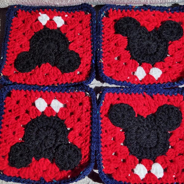 Mouse Ears Granny Square Crochet Pattern, Easy Crochet Pattern, Mouse ...