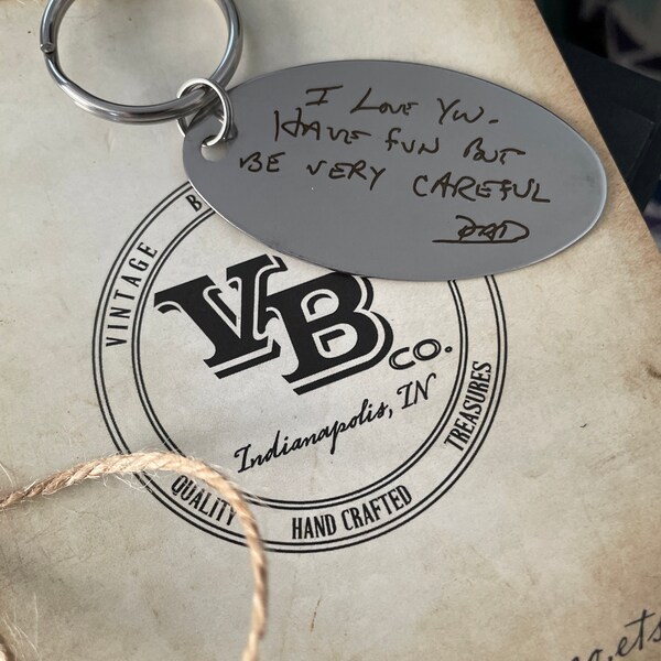 Handwritten Key Chain, Your Handwriting Keychain - or Font ...
