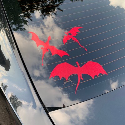 3 Dragons Flying Car Window Decal - Etsy