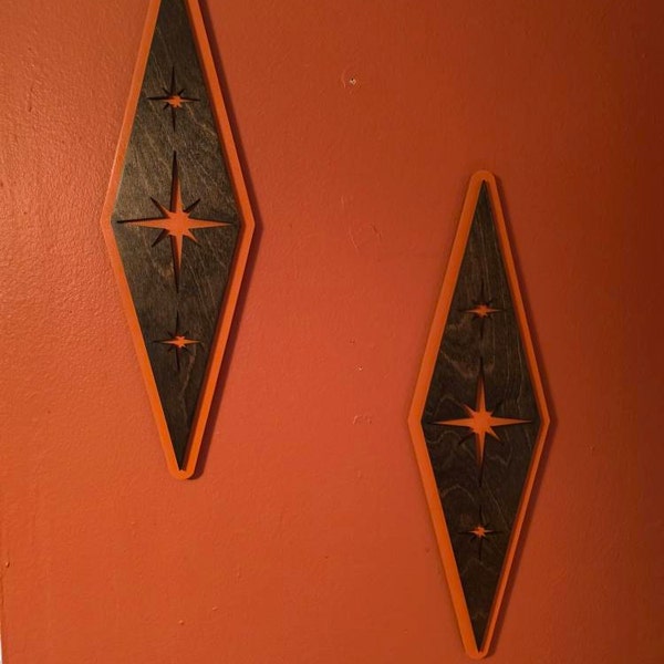 Mid Century Modern Welcome Sign, Retro MCM Atomic Starburst Outdoor or ...