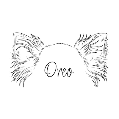 Ear Outline DIGITAL, Custom Pet Tattoo, Minimalist Illustration Print ...