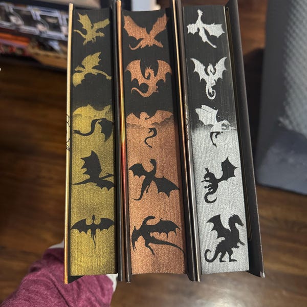 Fourth Wing, Iron Flame, Onyx Storm Metallic Custom Sprayed Edges ...