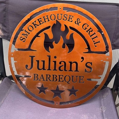 Personalized Metal Grilling Sign Metal Grill Sign Metal BBQ Smoker and ...
