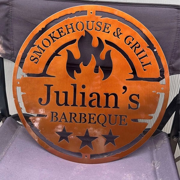 Personalized Metal Grilling Sign - Metal Grill Sign - Metal BBQ Smoker ...