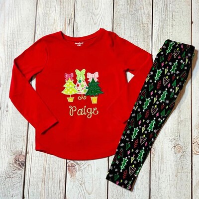 Christmas Tree Trio With Bows, Applique Design, Machine Embroidery ...