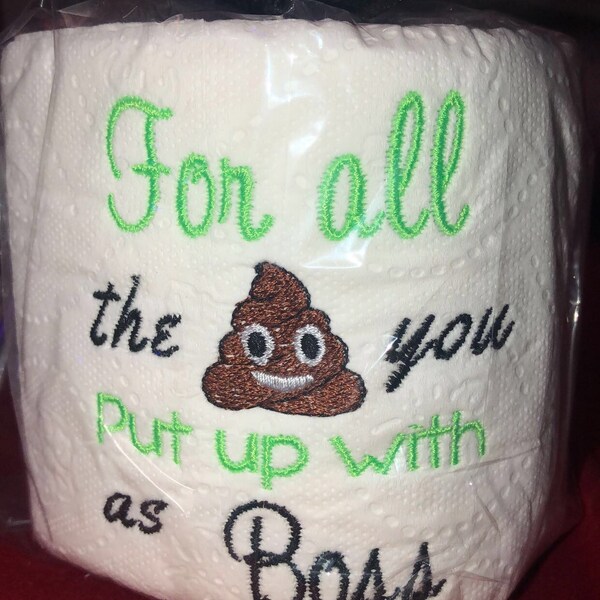 Boss Gift, Embroidered Toilet Paper, Gag Gift, Party Decoration ...