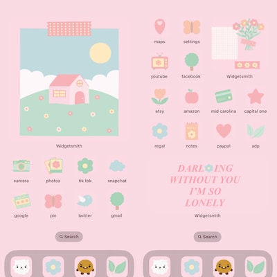 Cottagecore Aesthetic App Icon Pack, Cute Pink App Icons, Pastel Icons ...