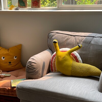 Barry the Banana Slug Knitted Lambswool Plush Soft Toy Made to Order - Etsy