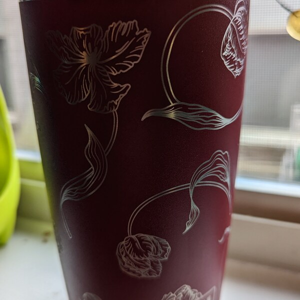 20oz - 360 Tulip 2.0 Design Laser Engraved on a Yeti Tumbler With ...