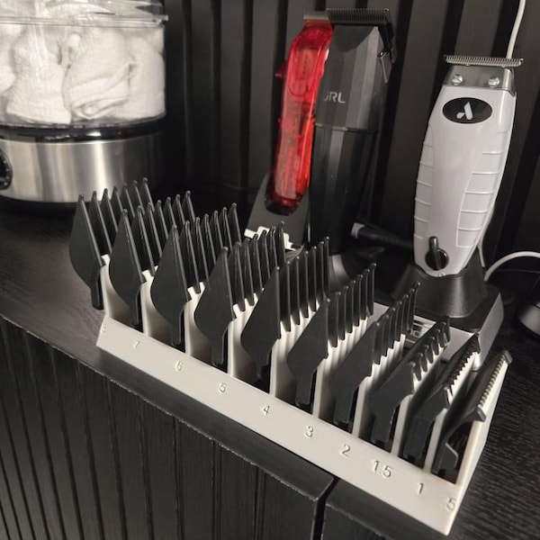 Wahl Clipper Guard Organizer: Modern Barber Display, Barber Accessories ...