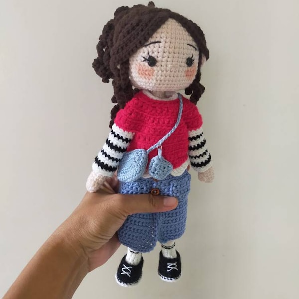 Crochet Doll Pattern, Ruby Doll, Amigurumi Doll Pattern, PDF in English, French, German, Spanish ...