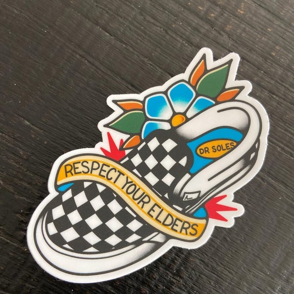 Respect Your Elders - Matte Waterproof Vinyl Sticker, Elder Emo, It Was ...