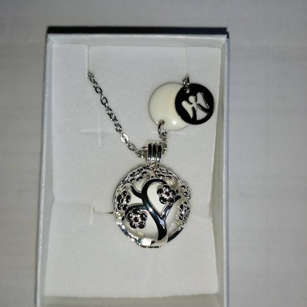 Gold Pregnancy Bola, Tree of Life, Angel Medallion, Gold-plated Steel ...