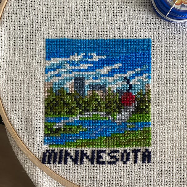 North Carolina State Flag Cross Stitch Pattern, America Flag, Mini ...