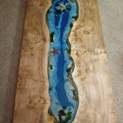 Ocean Table, Epoxy Table, Epoxy Dining Table, Custom 56 X 30 Poplar ...