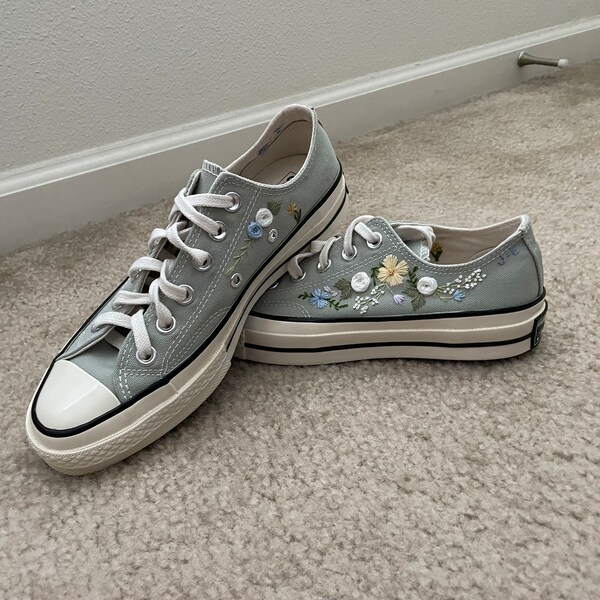 Custom Converse Chuck Taylor All Star LOW Shoes Embroidered by Hand to ...