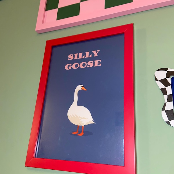 Silly Goose Print Poster Wall Art A1 A2 A3 A4 A5 A6 Maxi Home Decor ...