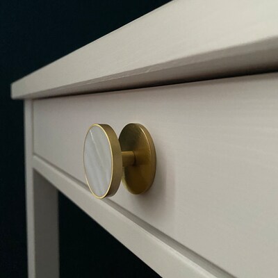 Mid-century Modern Solid Brass Cabinet Knob in Brushed Brass Gold for ...