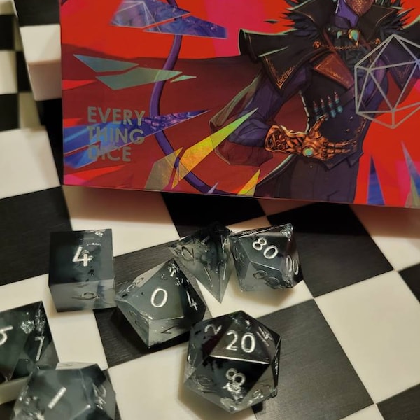 Gravensworn - Smoke Dice, Handmade Resin Sharp Edge Dice Set for Dnd, D ...