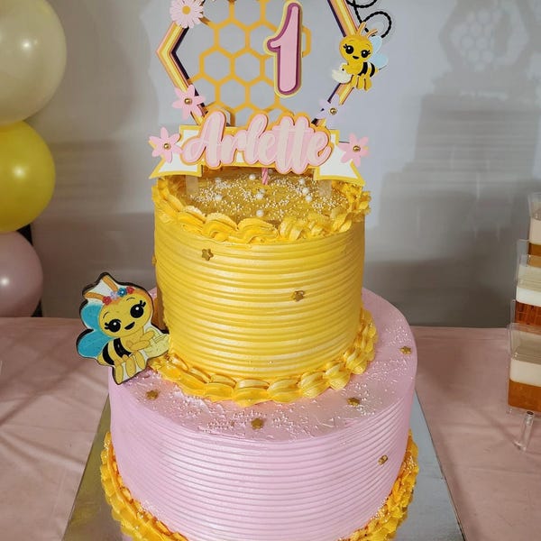 Abejita Chiquitita Cake Topper Little Bees Themed Party - With Name and ...