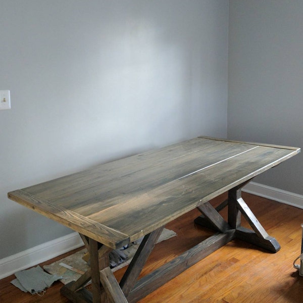 Rustic Trestle Base Table, Farmhouse X-base Table, Dining Table (new ...