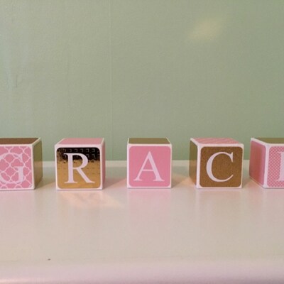 Custom Baby Name Baby Blocks Nursery Baby Shower Gift - Etsy