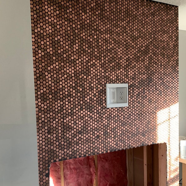 Tile Sheets of US Copper Pennies. Penny Floor and Backsplash Tiles (12 ...