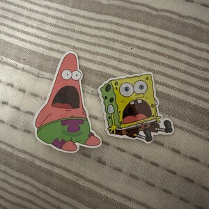 Shocked Spongebob/ Patrick Sticker Set - Etsy