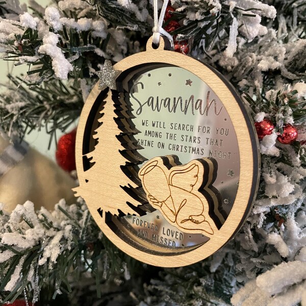 Mum in Loving Memory Christmas Tree Topper Angel Star, Memorial Tree ...