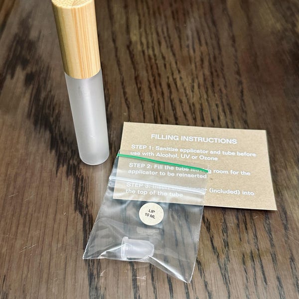 Empty Frosted Glass Mascara Tube - 8ml Bottle Spoolie Wand Bamboo ...