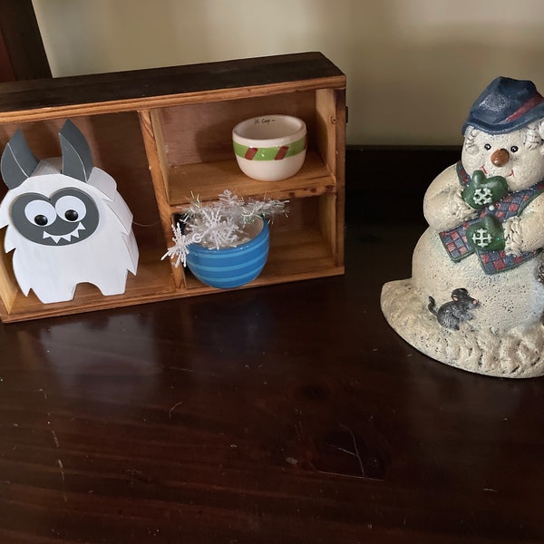 Yeti, Wood Yeti, Rustic Winter Decor, Winter Wood Decor, Winter Tier ...