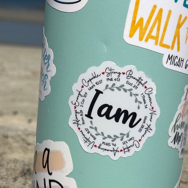 I Am Sticker, Affirmation Stickers, Clear Laptop Sticker, Water Bottle ...