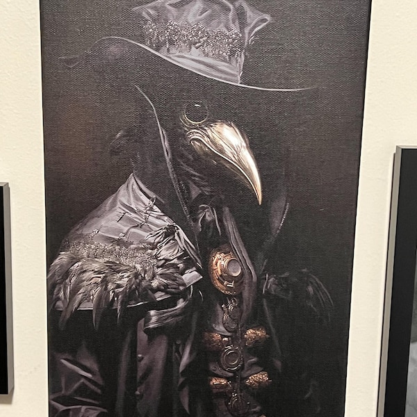 Gothic Plague Doctor Print, Vintage Canvas, Art Canvas Print, Dark ...