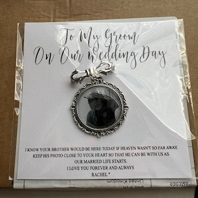 Personalised Memorial Photo Bow Charm/gift for Groom/him/heaven/bride ...