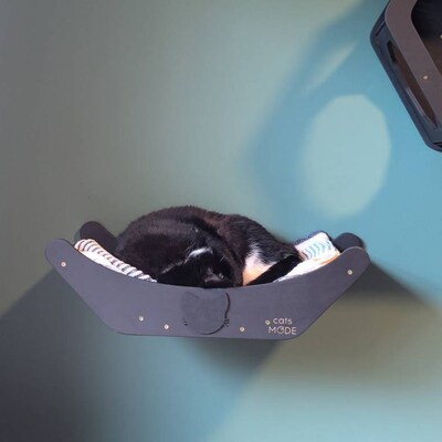 Cat Wall Mount Furniture, Cat Wall Bed, Wooden Cat Hexagon Shelves ...