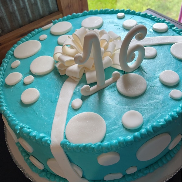 Ribbon Bow Cake Topper Edible Fondant Box Cake Box Decorations Wedding ...