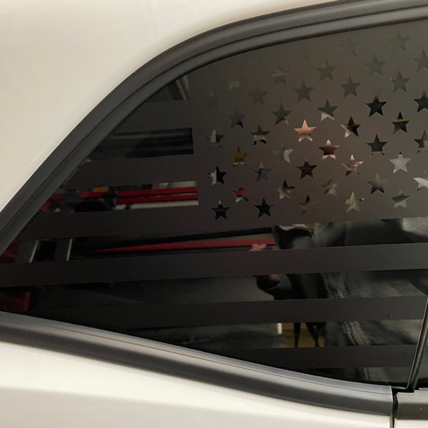 Challenger American Flag Rear Quarter Window Accent Decal (2008-2023 ...