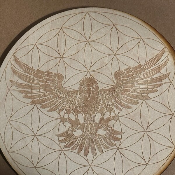 Eagleflower of Life Crystal Grid - Eagle Crystal Grid - Altar ...