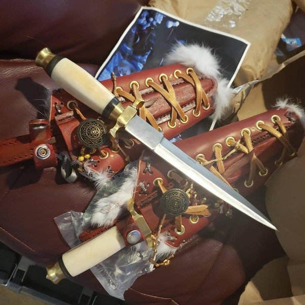 Dagger Bracer Set (default Brown) - Etsy