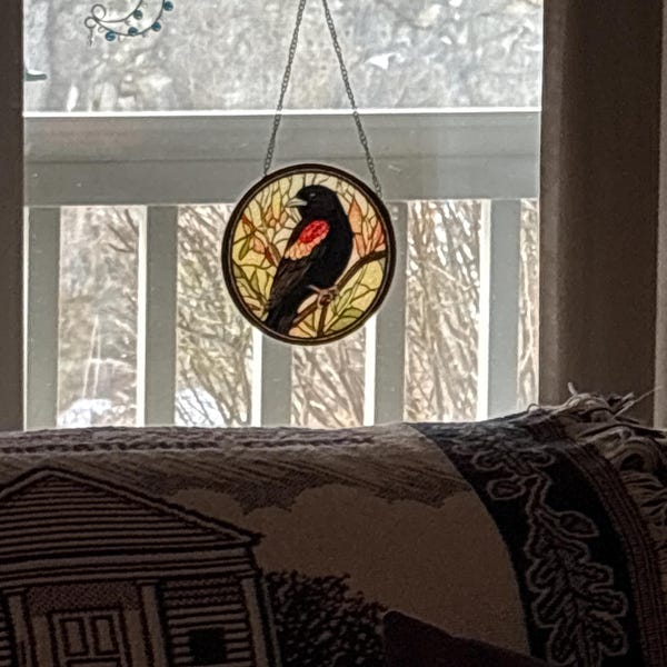 Mothman Stained Glass Suncatcher Mothman Lightcatcher Cryptid Window ...