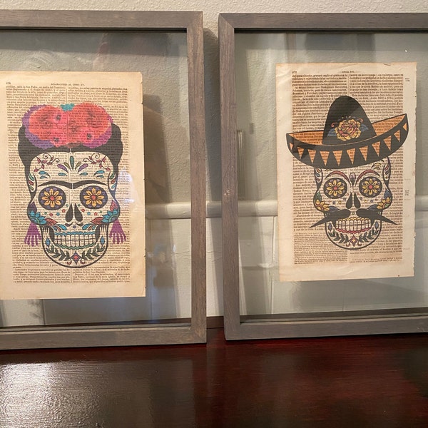FRIDA KAHLO Sugar Skull Day of the Death Print Catrina Dia De Los ...